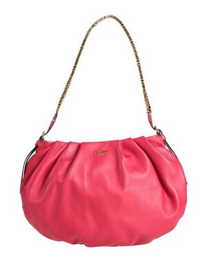 Moschino Leather Shoulder Bag With Gold Tone Chain - Magenta
