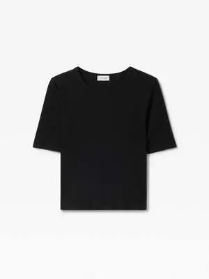 HOUSE OF DAGMAR Fitted Rib T-shirt - Black