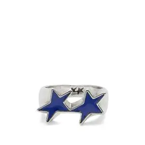 TWOJEYS Icon Blue Enameled Single Ring - Silver