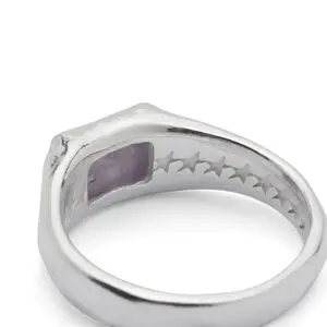 TWOJEYS Rectangular Florite Stone Ring