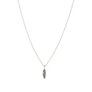 TWOJEYS Feather Pendant Necklace - Silver