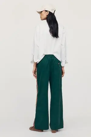 Maeve Brooklin Corduroy High-rise Wide-leg Pants - Evergreen