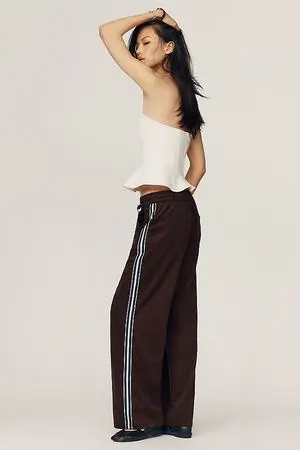 Maeve Brookl Corduroy High-rise Wide-leg Pants - Java