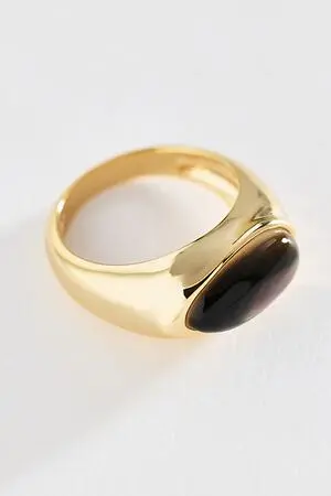AWE INSPIRED Gemstone Signet Rg - Black