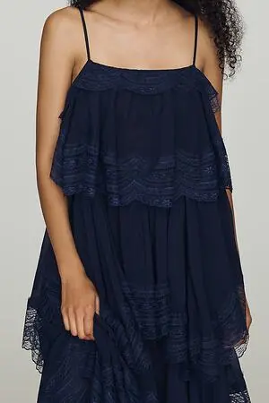 LET ME BE Tiered Lace Maxi Dress
