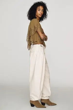 Ronny Kobo Devi High-rise Barrel-leg Pants