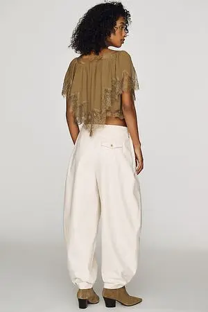 Ronny Kobo Devi High-rise Barrel-leg Pants