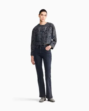 Giorgio Armani Slim-fit Flare Jeans In Overdyed Stretch Cotton Denim