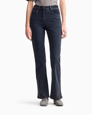 Giorgio Armani Slim-fit Flare Jeans In Overdyed Stretch Cotton Denim
