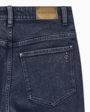 Giorgio Armani Slim-fit Flare Jeans In Overdyed Stretch Cotton Denim