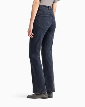 Giorgio Armani Slim-fit Flare Jeans In Overdyed Stretch Cotton Denim