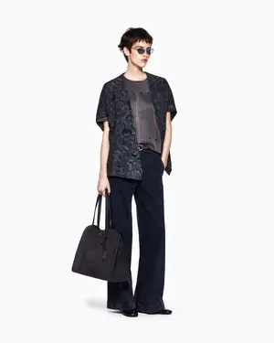 Giorgio Armani Wide-leg Stretch Cotton Denim Jeans