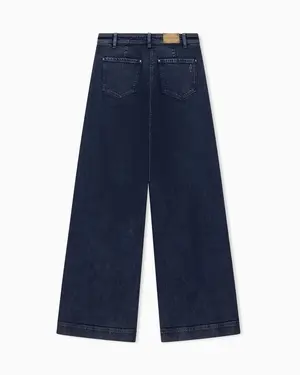 Giorgio Armani Wide-leg Stretch Cotton Denim Jeans