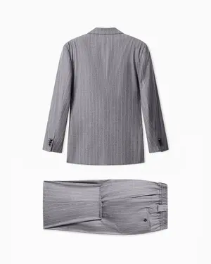 Giorgio Armani Oversized Suit Heritage In Jacquard Pinstripe Virgin Wool