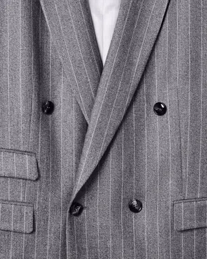 Giorgio Armani Oversized Suit Heritage In Jacquard Pinstripe Virgin Wool