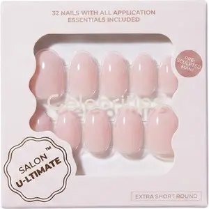 CELEBRITIPS Salon U-ltimate Extra Short Almond Press-on Nails Bare Milk