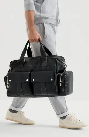 Brunello Cucinelli Grained Calfskin Leisure Bag