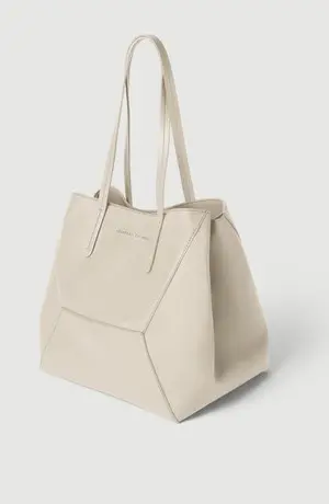 Brunello Cucinelli Bc Duo Small Calfskin Bag With Monili - Ivory