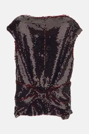 Simone Rocha Sequin Sleeveless Top With Bow Detail - Red