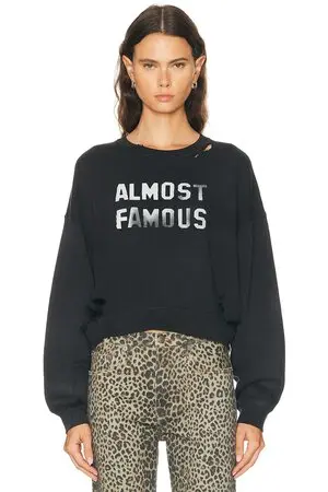 R13 Almost Famous Cropped Crewneck Sweatshirt