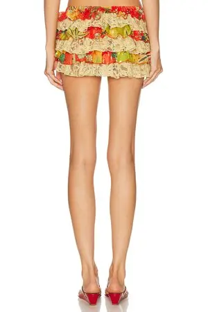 SIEDRES Ruby Printed Ruffled Mini Skirt