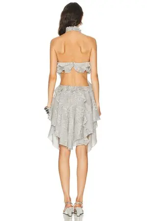 SIEDRES Bonnie Metallic Knit Halter Dress
