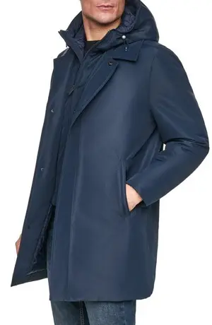 Andrew Marc Mackintosh With Hooded Bib - Ink