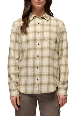 Prana Golden Canyon Organic Cotton Flannel Shirt - Stone