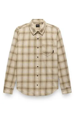 Prana Golden Canyon Organic Cotton Flannel Shirt - Stone