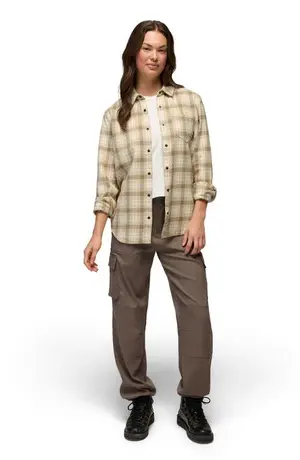 Prana Golden Canyon Organic Cotton Flannel Shirt - Stone