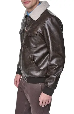 LEVI'S Faux Leather Bomber Jacket