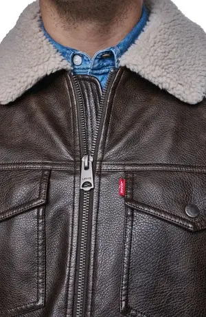 LEVI'S Faux Leather Bomber Jacket