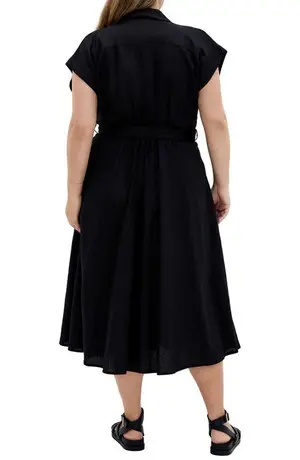 City Chic Liliana Short Sleeve Maxi Shirtdress