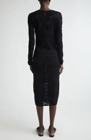 Etro Paisley Jacquard Long Sleeve Midi Sweater Dress