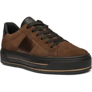 ARA Conifer Suede Leopard Print Sneakers - Brown