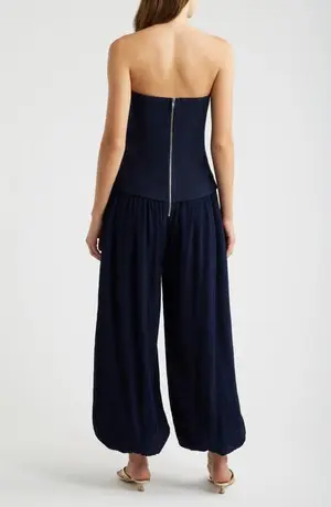 Line & Dot Lowen Strapless Wide Leg Jumpsuit