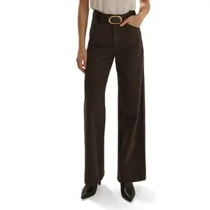 FAVORITE DAUGHTER The Mischa High Waist Wide Leg Ankle Pants - Esspreso