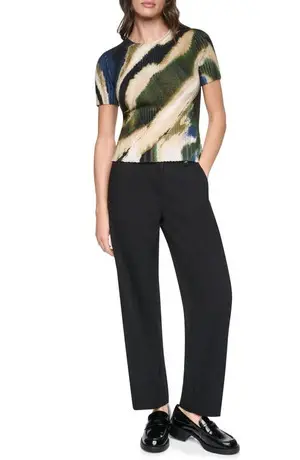 Dkny Printed Mixed Rib Sweater