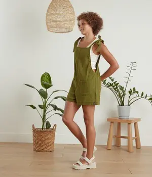 KNOWN SUPPLY Bower Romper - Olive