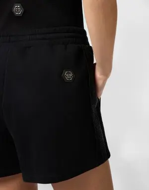 Philipp Plein Rhinestone Embellished Fleece Shorts