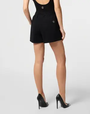 Philipp Plein Rhinestone Embellished Fleece Shorts