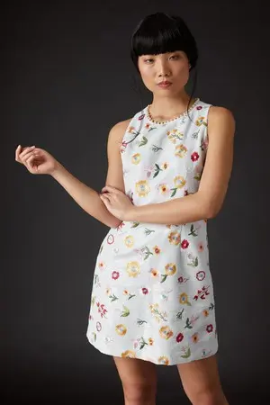 SKYLENCE Derling Embroidered Dress - Blanche
