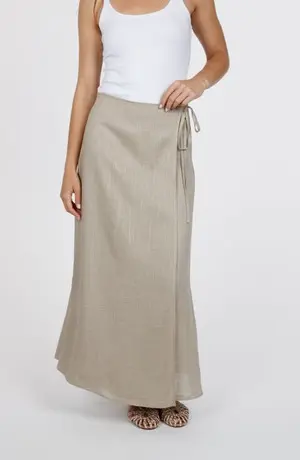 LEISURE LAB Marbella Wrap Skirt - Mocha