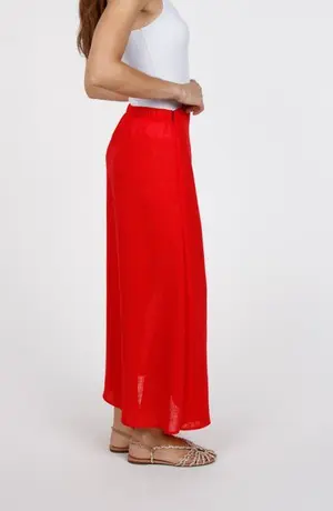 LEISURE LAB Marbella Wrap Skirt - Ruby