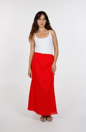 LEISURE LAB Marbella Wrap Skirt - Ruby