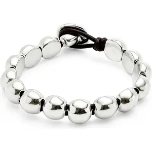 UNODE50 Plated Bracelet With Round Beads - Silver