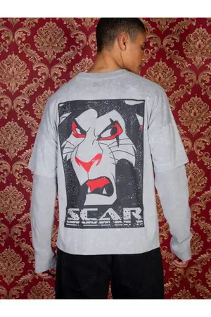 Disney Princess Long Sleeve Layered T-shirt - Grey Cloud Scar