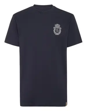 BILLIONAIRE Embroidered Round Neck T-shirt Crest