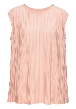 LASCANA Pleated Cap Sleeve Top - Peach