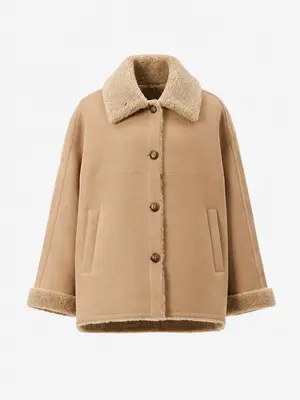MINE BILGI Maestro Oversized Merino Curly Shearling Jacket